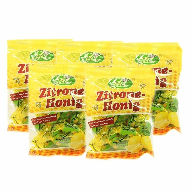 5 Tüten Zitrone Honig Bonbons (5x90g) Honigbonbons, 9,95