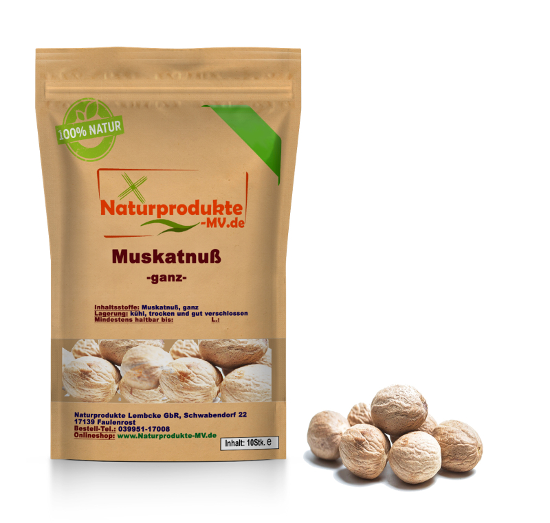 Muskatnuss Muskatnüsse ganz 80/85 10 Stück, 3,95