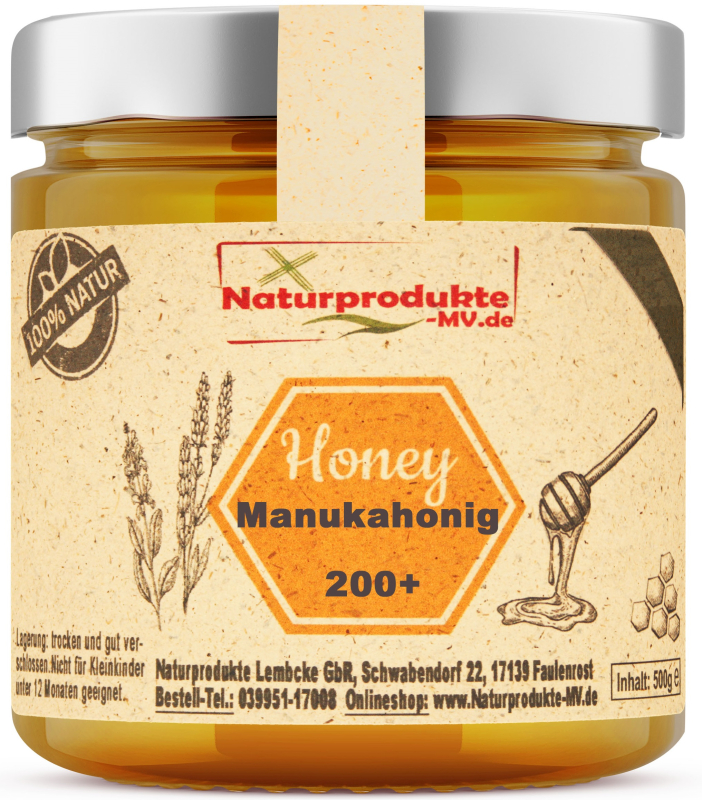 Manuka Honig MGO 200+ 500g im Glas Manukahonig aus Neuseeland Manuka ...
